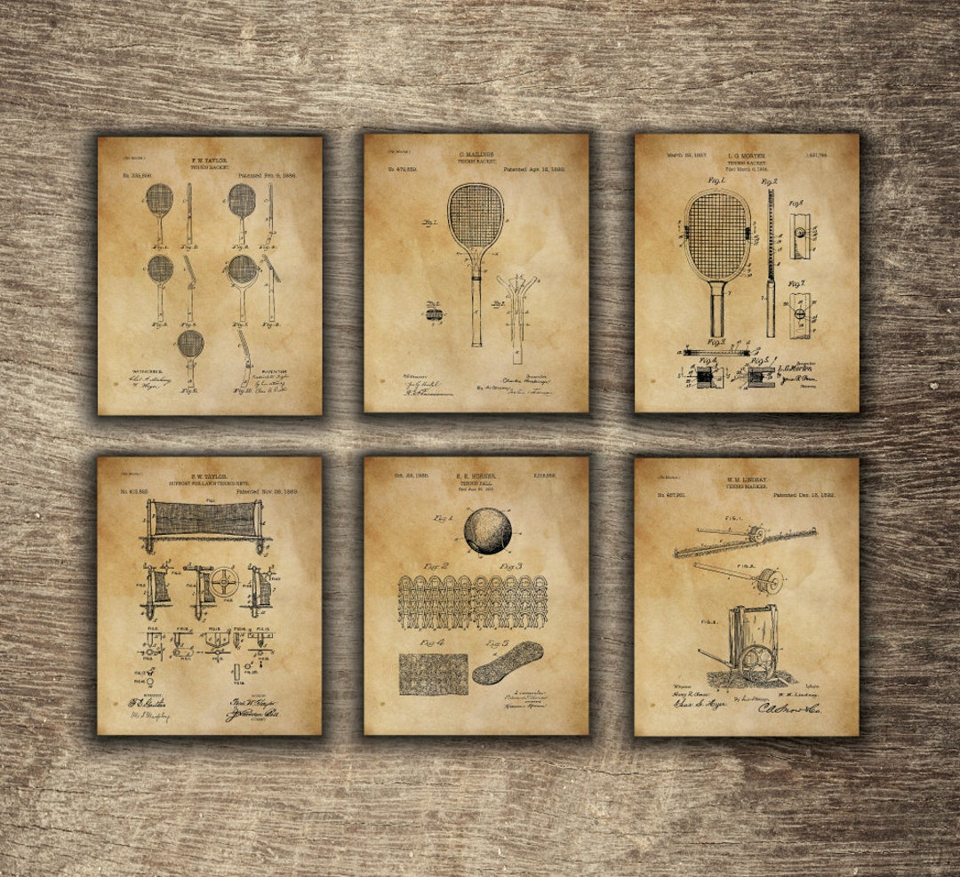 Tennis Wall Decor, Vintage Tennis Art, Vintage Tennis Racket, Vintage ...