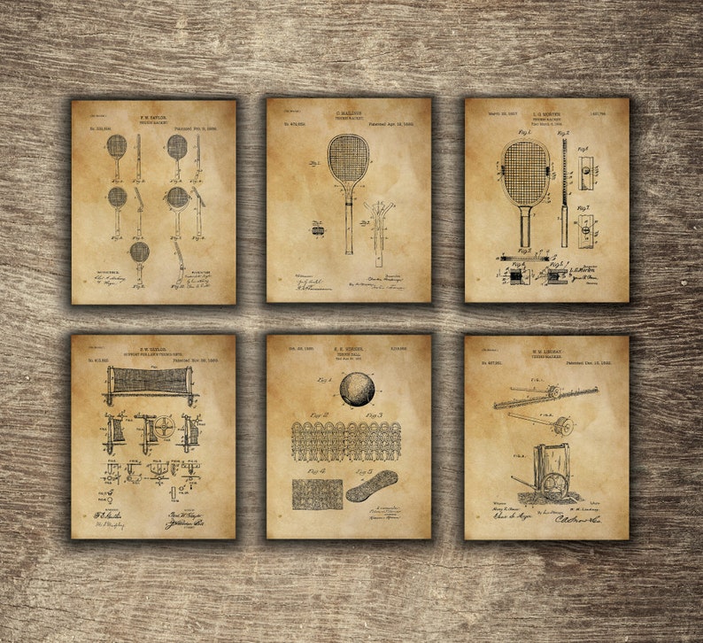 Tennis Wall Decor Vintage Tennis Art Vintage Tennis Racket - Etsy