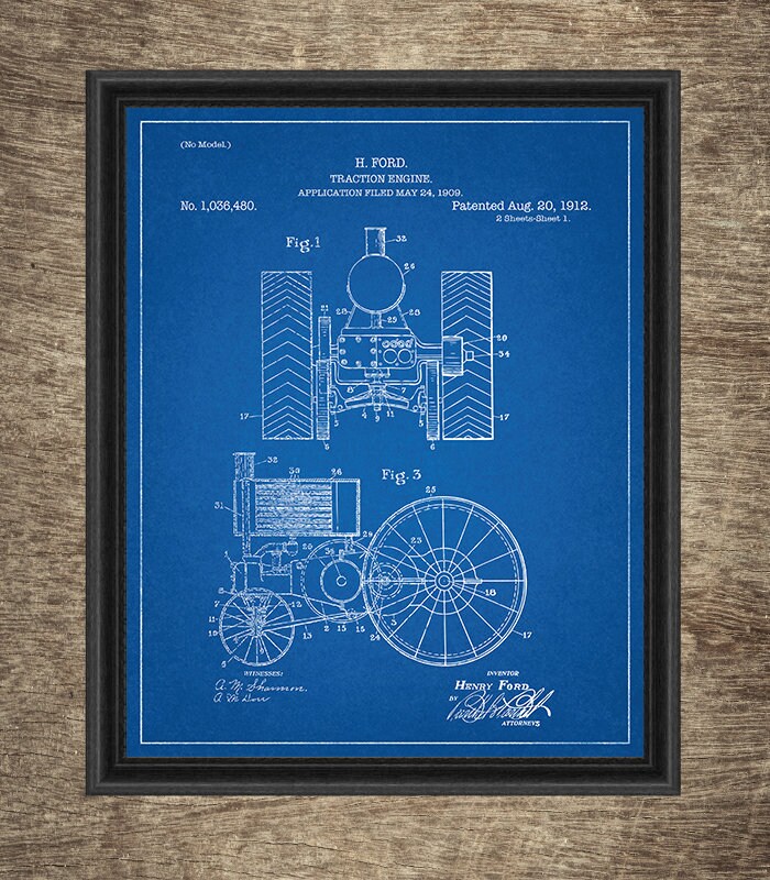 Tractor Blueprint Agricultural Vehicle Blueprint Farmhouse | Etsy