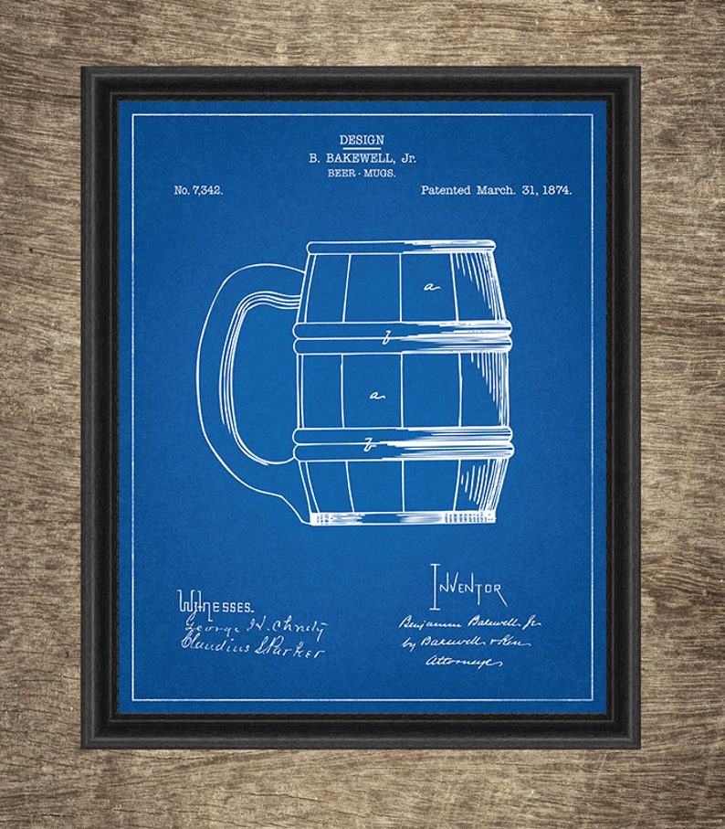 Beer Mug Beer Mug Patent Beer Mug Patent Print Beer Mug - Etsy