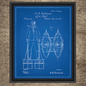 Nautical Set of 4 Blueprints, Sailing Boat Blueprint, Life Raft ...