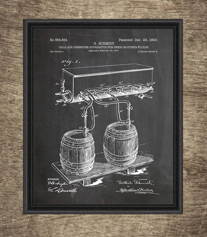 Beer Patent Set of 6 Prints Beer Poster Beer Printable Art - Etsy