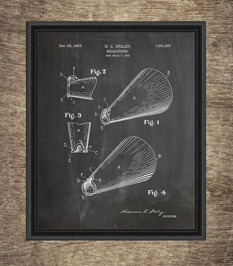 Megaphone Patent Megaphone Print Megaphone Poster Megaphone | Etsy
