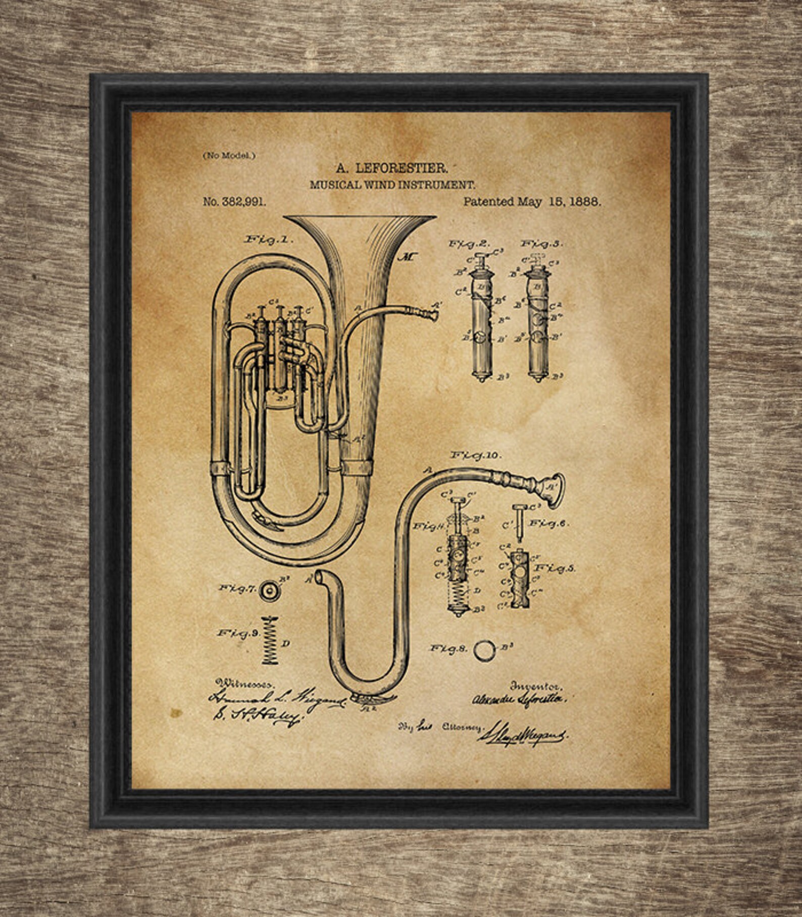 Music Wall Decor Set of 6 Instruments Tuba Poster Flute | Etsy