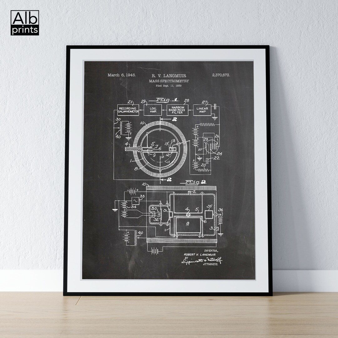 Mass Spectrometry Patent Printable, Chemist Physicist, Scientist Gifts ...