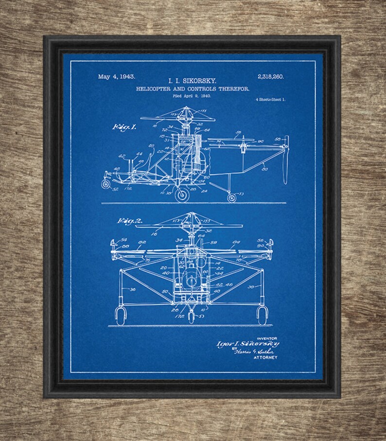 Helicopter Set of 6 Blueprints Aviation Blueprint Aircraft - Etsy