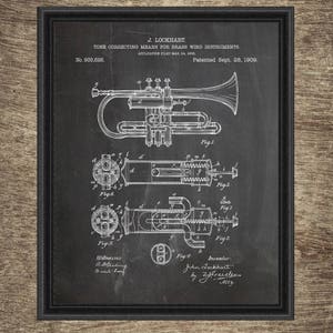 Brass Instrument Patent, Brass Instrument Decor, Brass Instrument ...