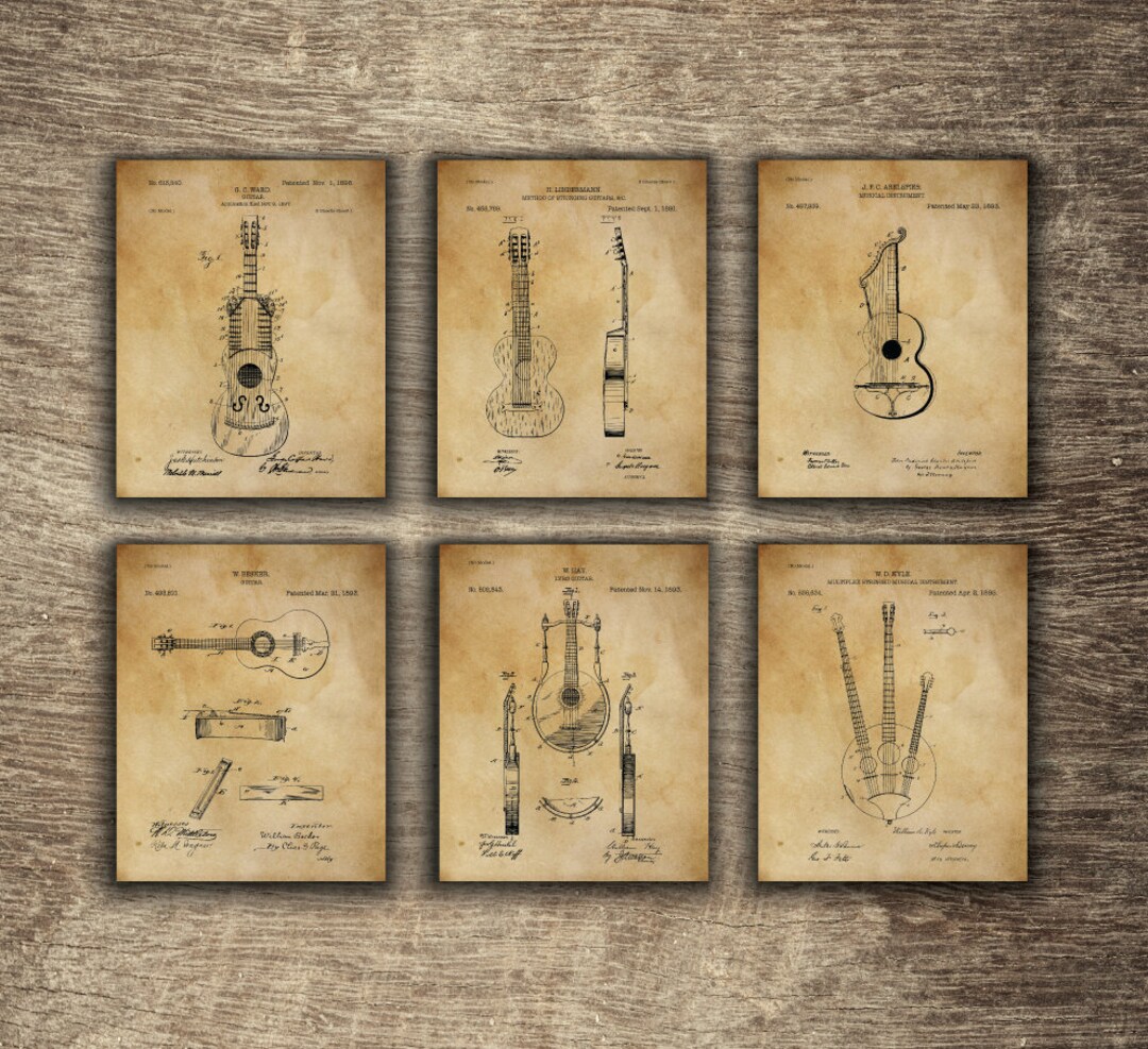 Vintage Guitar Posters, Guitar Wall Decor, Guitar Printable, Guitar ...