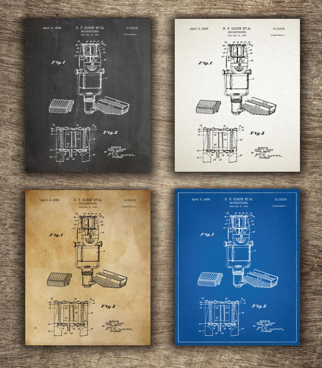 Microphone Patent Print, Microphone Poster, Microphone Blueprint, Music ...