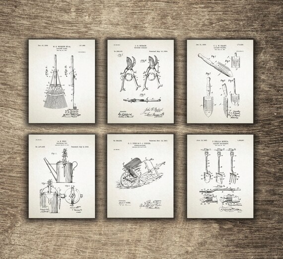 Garden Printable Gardening Tools Gardening Art Garden | Etsy