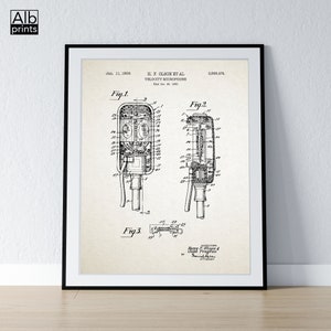 Velocity Microphone Patent Printable, Music Wall Art, Rock N Roll Decor ...