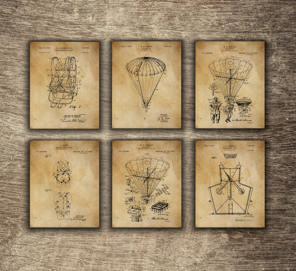 Parachute Wall Decor Sky Jumper Poster Skydiver Printable | Etsy