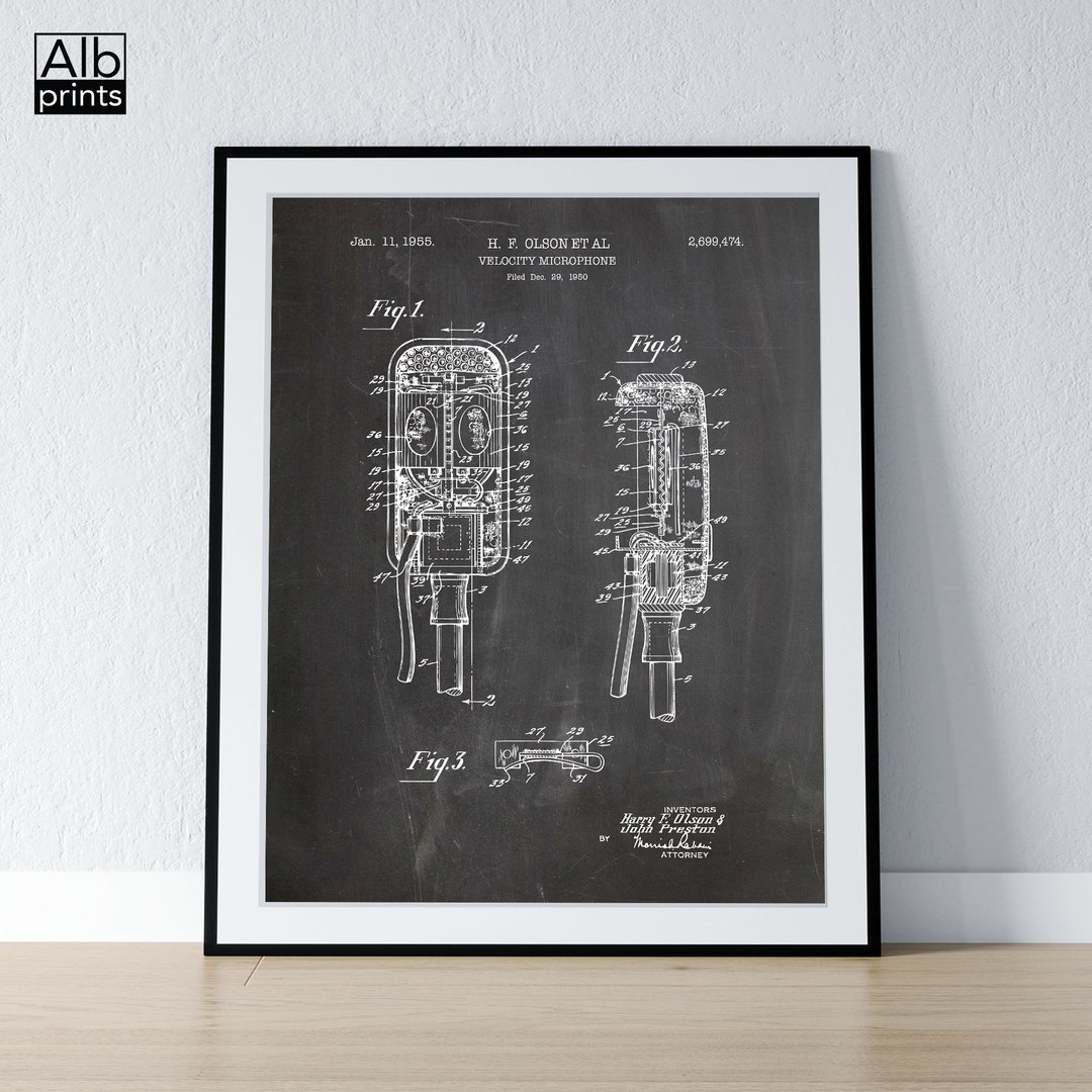 Velocity Microphone Patent Printable, Music Wall Art, Rock N Roll Decor ...