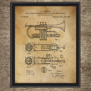 Orchestral Instruments Patents Set of 6 Prints, Trombone Patent ...