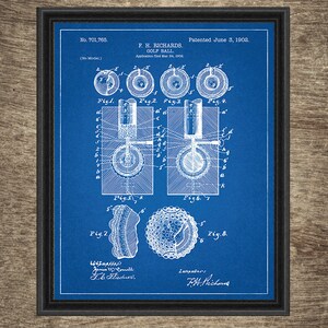 Golf Blueprint | Golf Ball Blueprint | Fathers Day Golf | Golf Patent ...