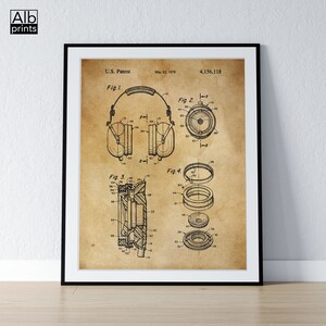 Headphone Patent Printable, Headset Blueprint, Headphones Poster ...
