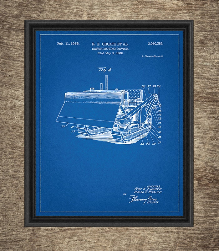 Excavator Blueprint Bulldozer Blueprint Earth Moving | Etsy