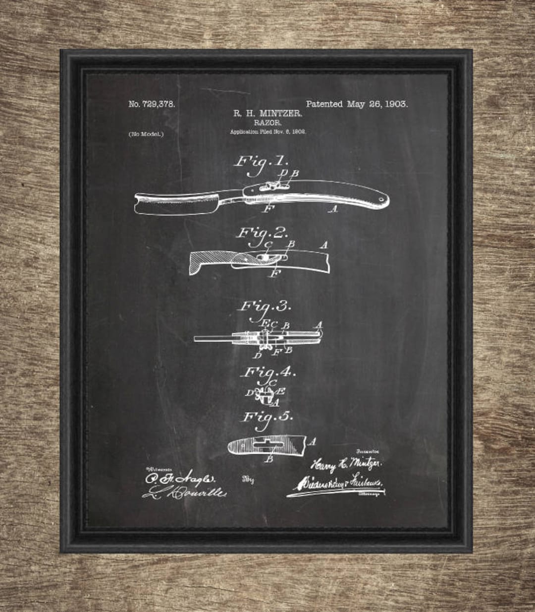 Razor Blade Patent Prints, Razor Poster, Razor Blueprint, Barbershop ...