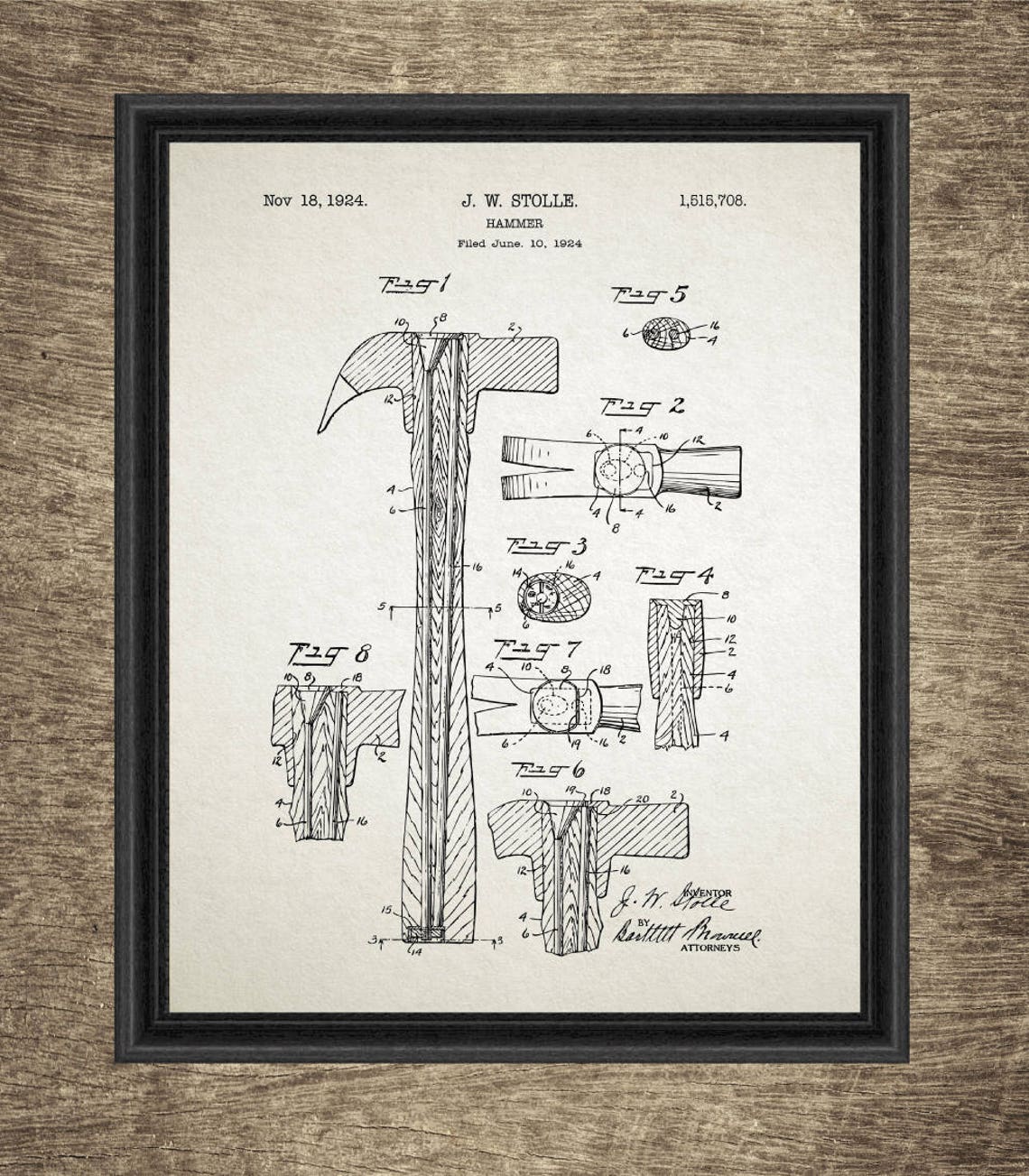 Woodworking Tools Patent Print Woodworking Gift Idea | Etsy