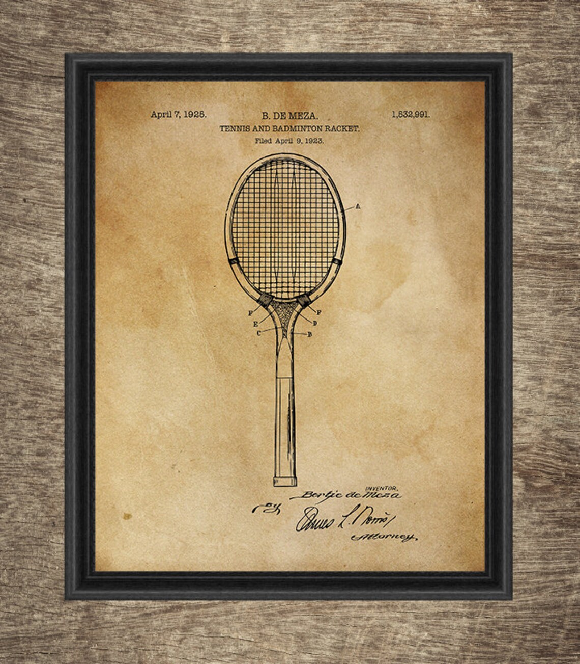Badminton Patent Set of 6 Prints Badminton Racket Print - Etsy