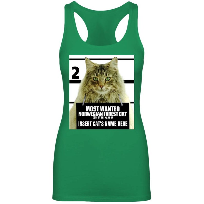 Norwegian Forest Cat Tank Top Personalized Most Wanted Cat - Etsy
