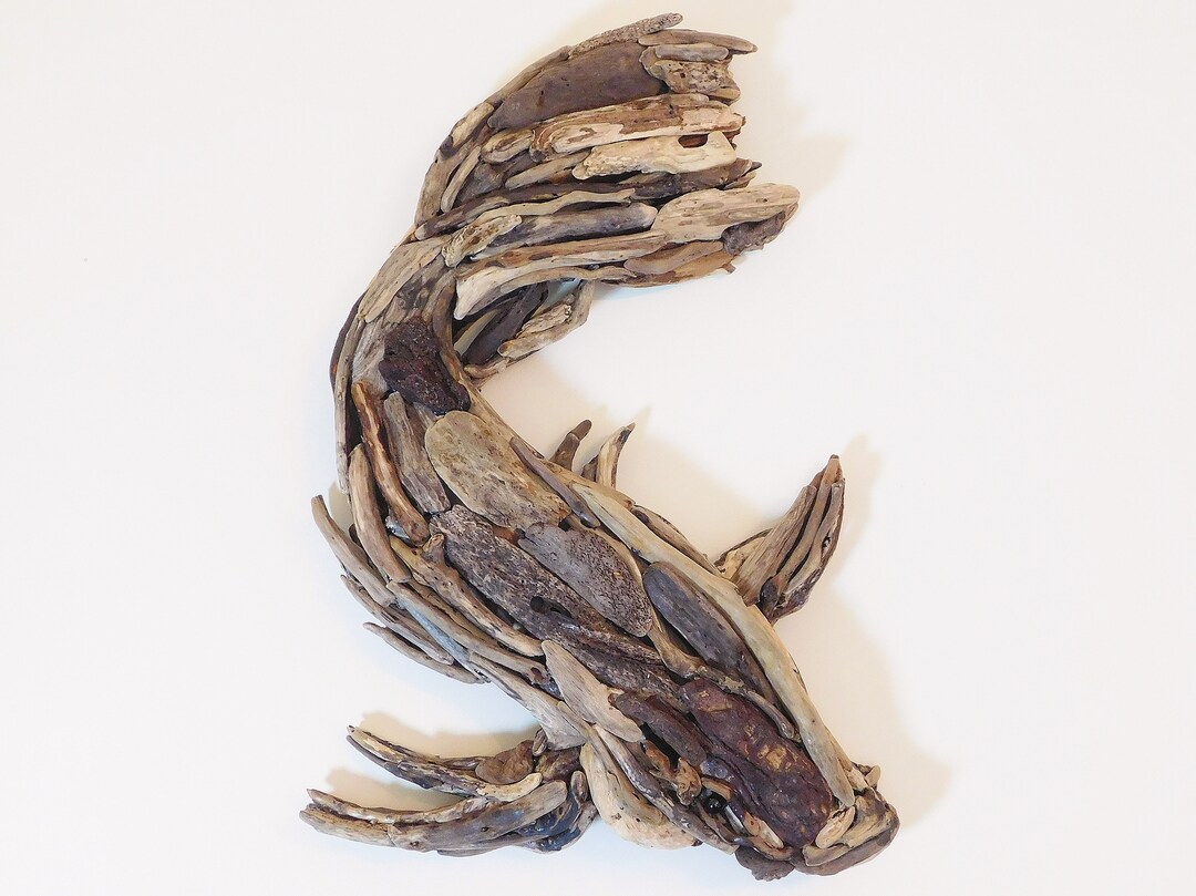 Handmade Driftwood Wall Art Driftwood Fish Large Koi Carp by Lyme Bay ...