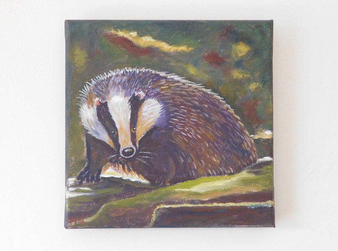Affordable Original Art Badger Painting by Neil Hampson. Oil on Canvas ...