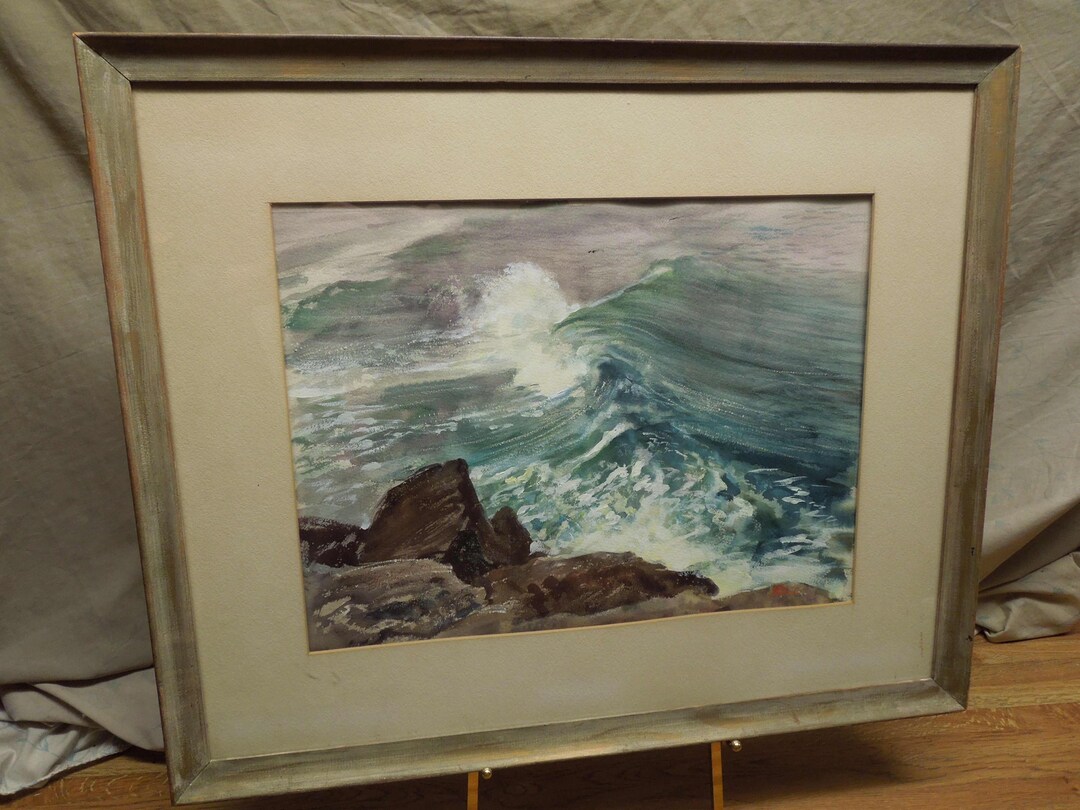 Original Mid Century Watercolor Listed Artist Ray Pease Raymond Pease ...