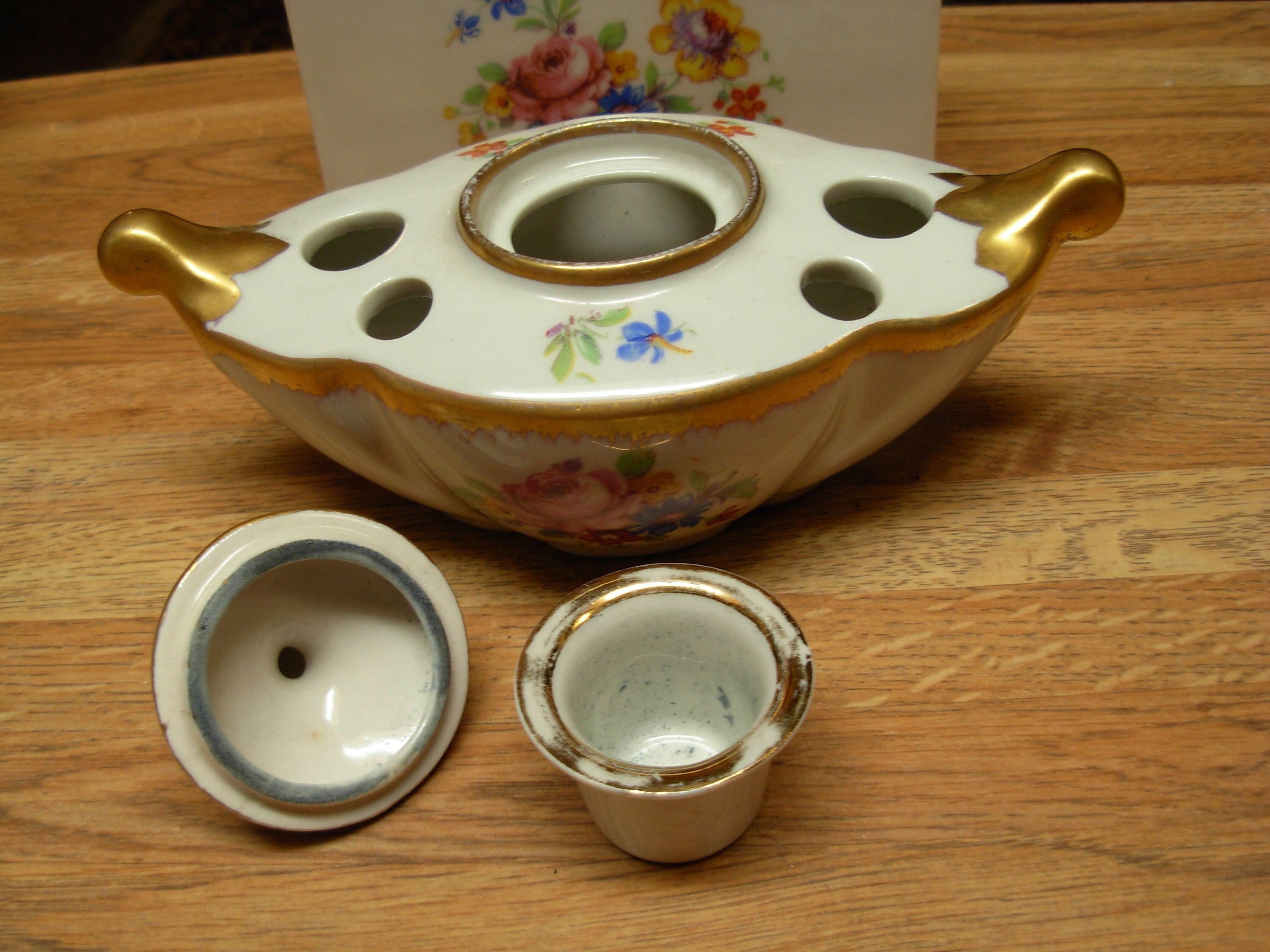Antique Amoges Porcelain Inkwell Set Hand Painted Gold Trim - Etsy Denmark