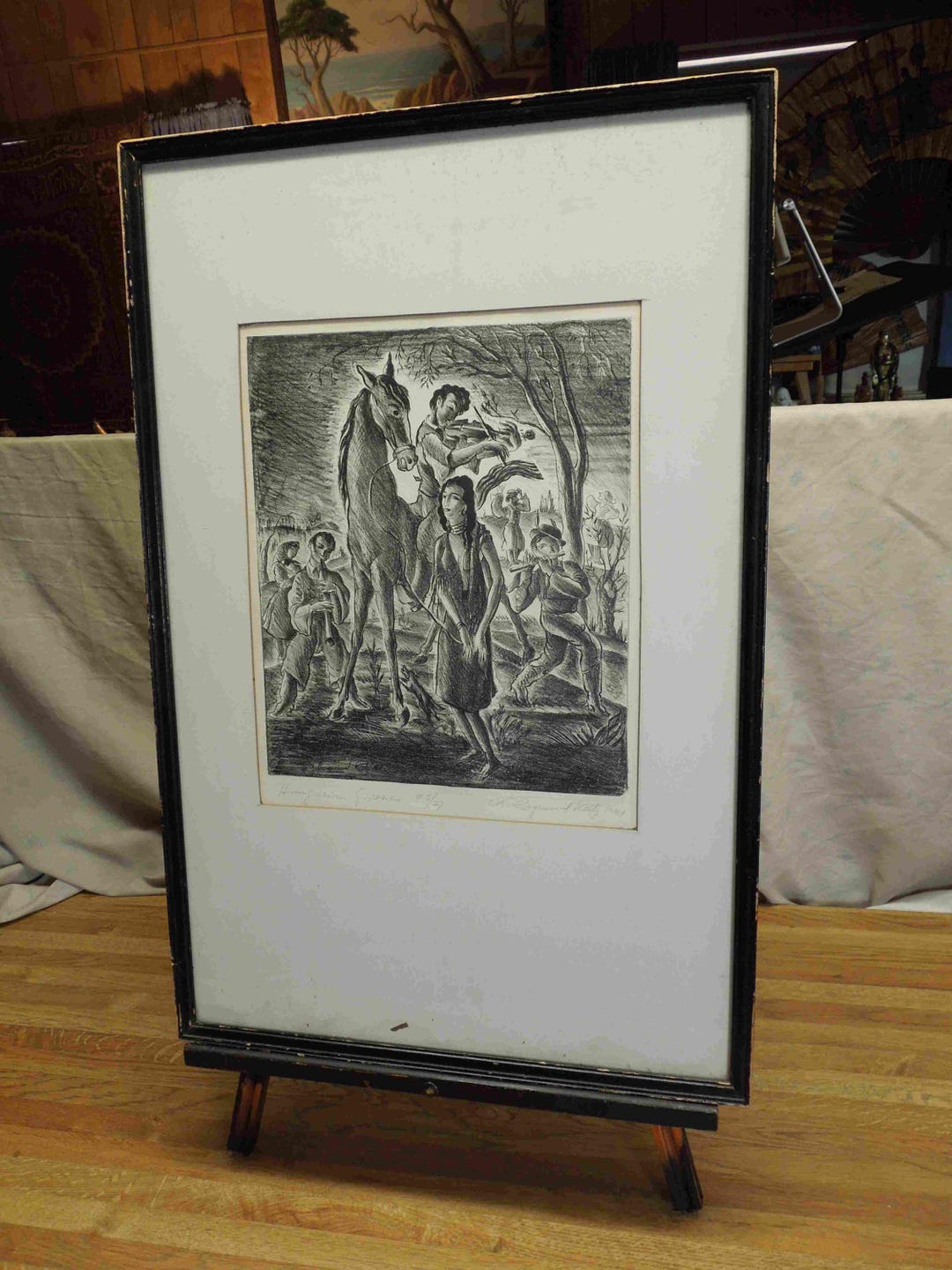 Listed Artist Alexander Raymond Katz Woodcut: Hungarian Gypsies, Signed ...