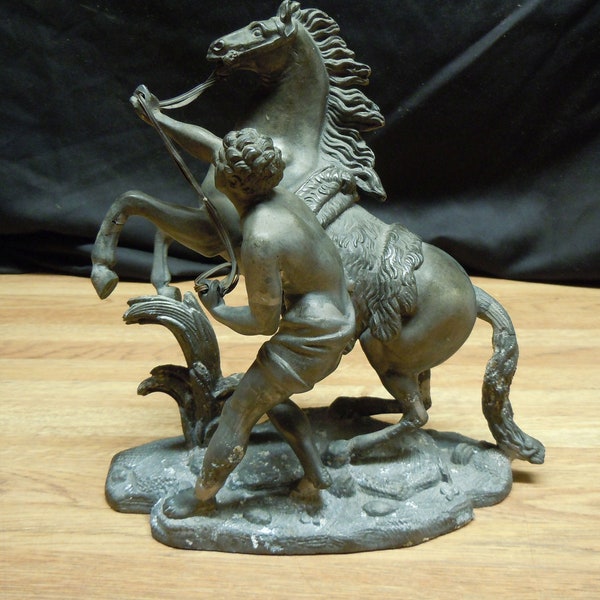 Horse and Rider Statue - Etsy