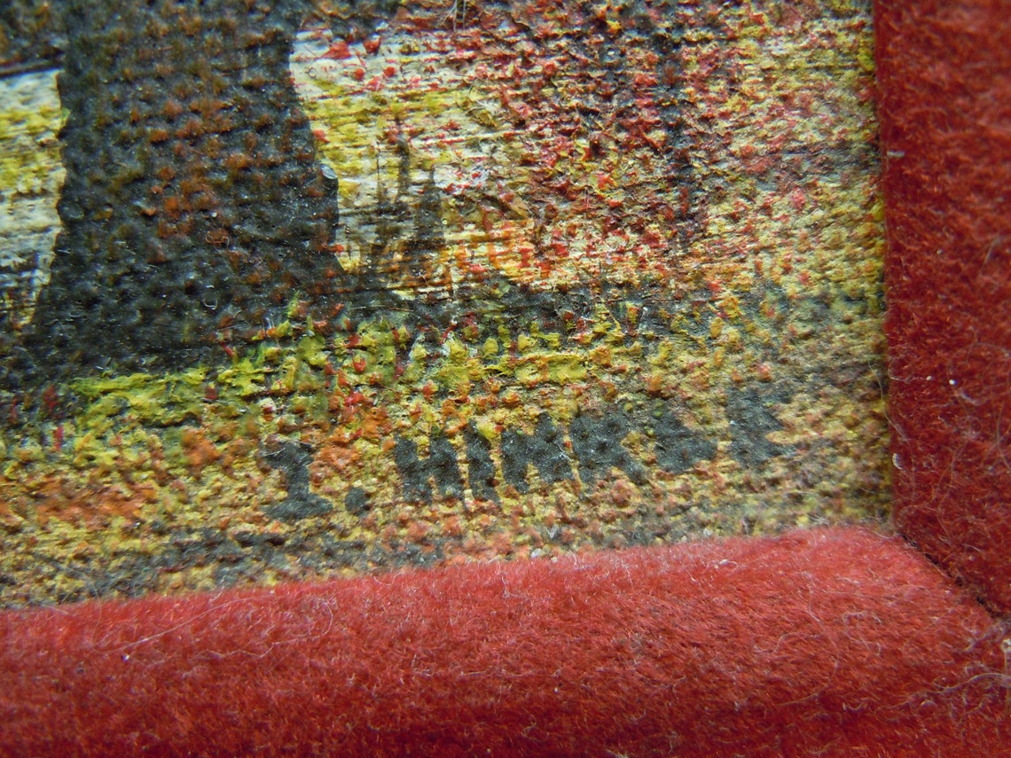Vintage Mini Oil Painting 1960 1970s Signed Hinkle Oil on Card - Etsy
