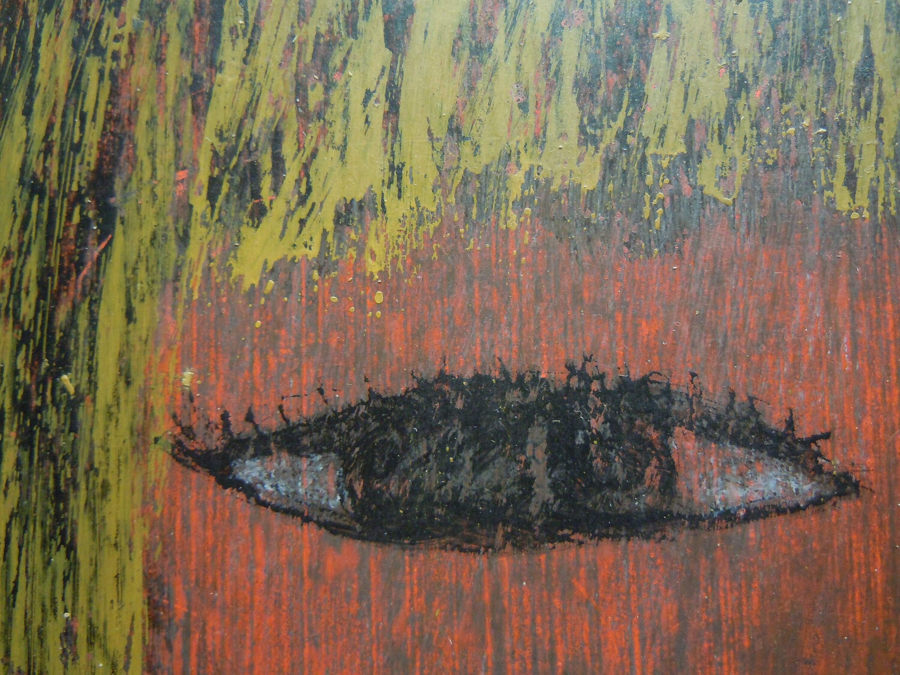 MCM Mid Century Creepy Big Eyed Boy Outsider Folk Art Acrylic - Etsy