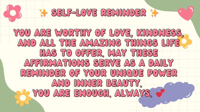 100 Self-love Affirmations Digital Download | Printable Daily ...