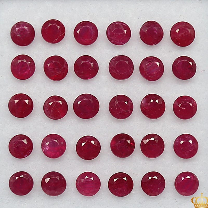 2.5mm Round Rubies - Etsy UK