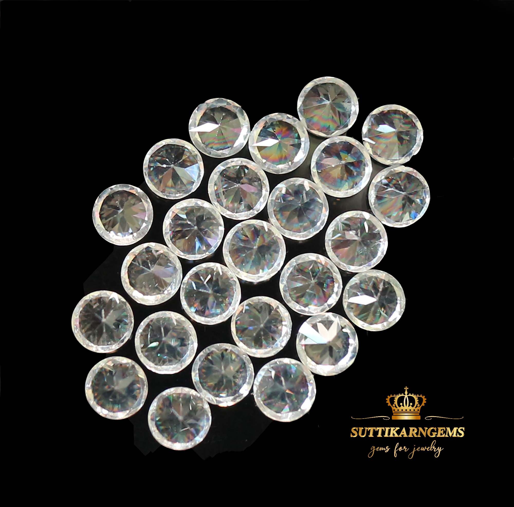 3.5 MM Natural White Zircon Round Diamond Cut Loose Gemstone | Etsy