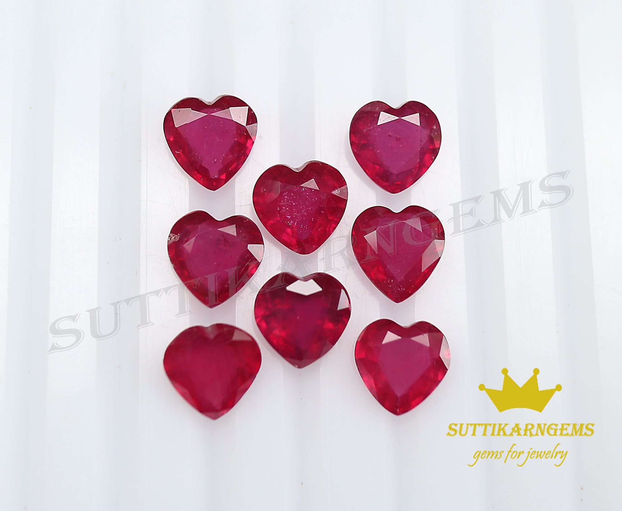 8 MM Natural Red Ruby Heart Shape Natural Loose Gemstone Lot | Etsy