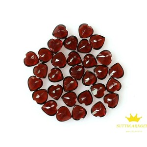 4 MM Natural Red Garnet Heart Cut Loose Gemstone Lot Natural | Etsy