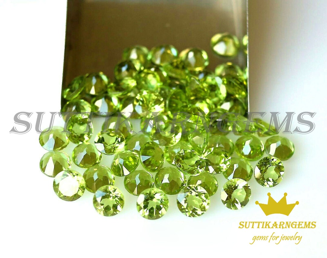 5 MM Natural Green Peridot Round Cut Loose Gemstone Lot , Natural ...