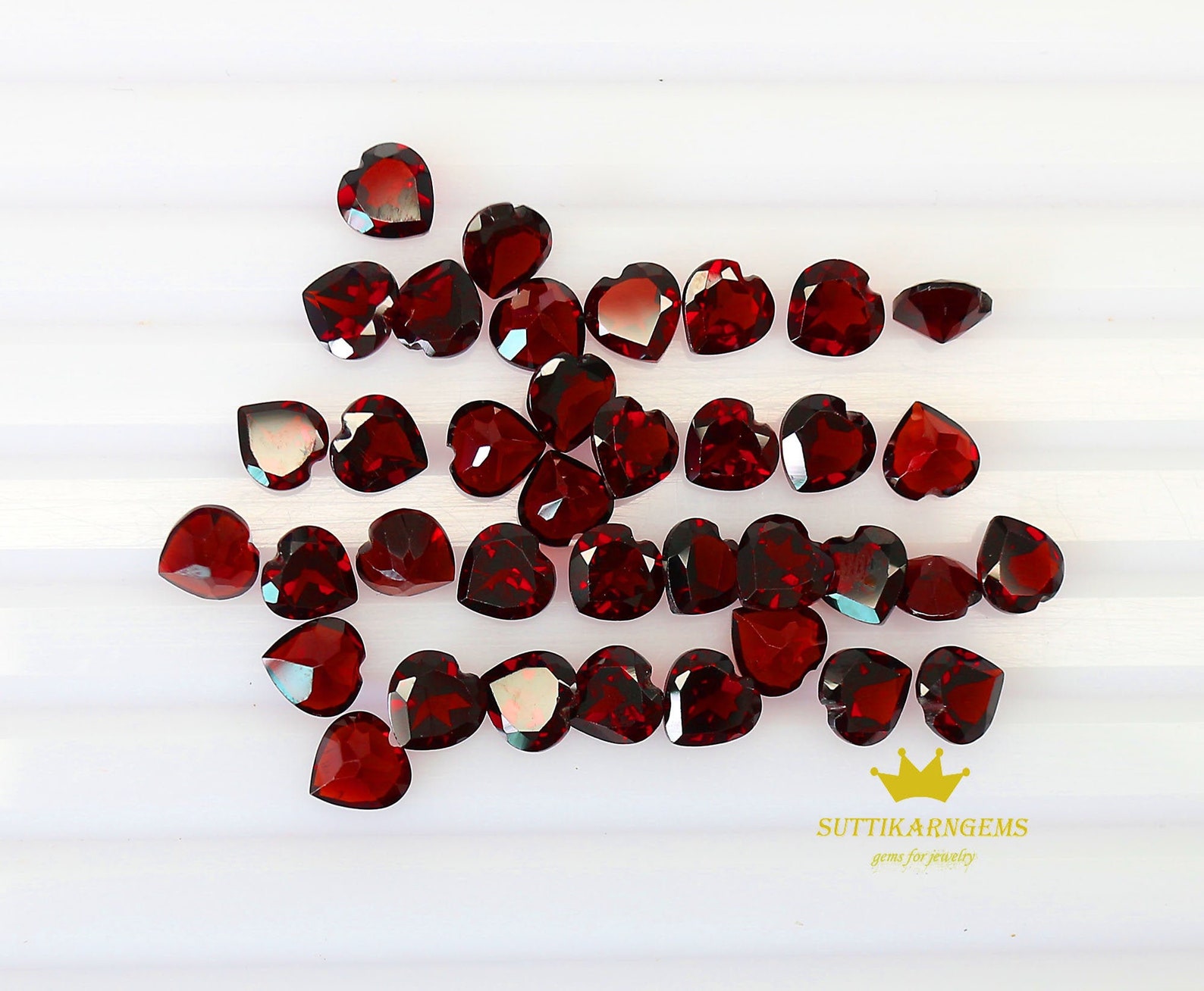 4 MM Natural Red Garnet Heart Cut Loose Gemstone Lot Natural - Etsy