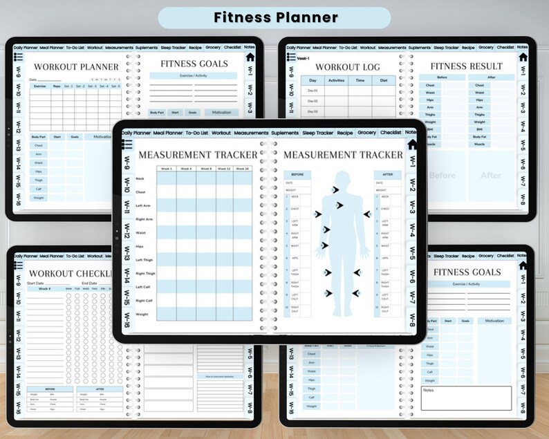 Fitness Goals Competition Bikini Contest Prep Digital Planner Figure ...