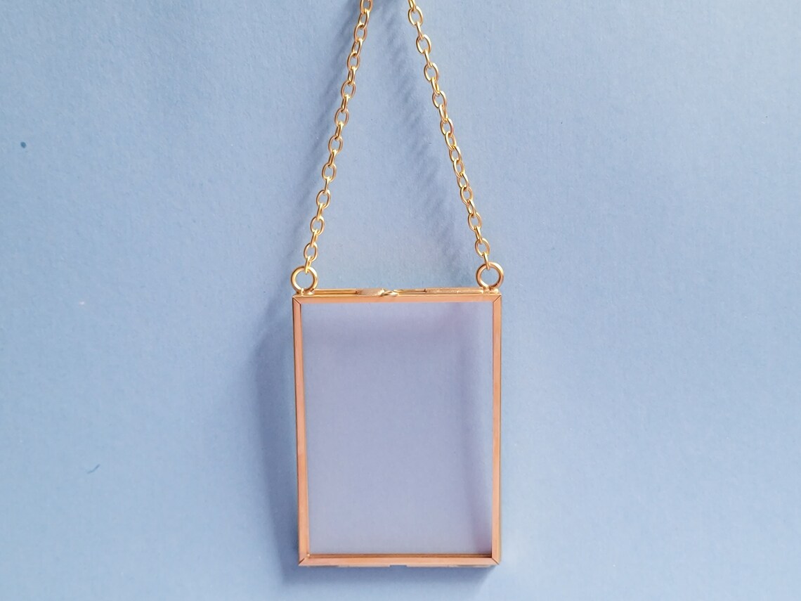 Mini Vertical Brass Hanging Frame Wallet Photo 2.5x3.5 | Etsy