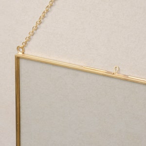 8x10" Brass & Glass Horizontal Hanging Photo Frame in Gold - Etsy