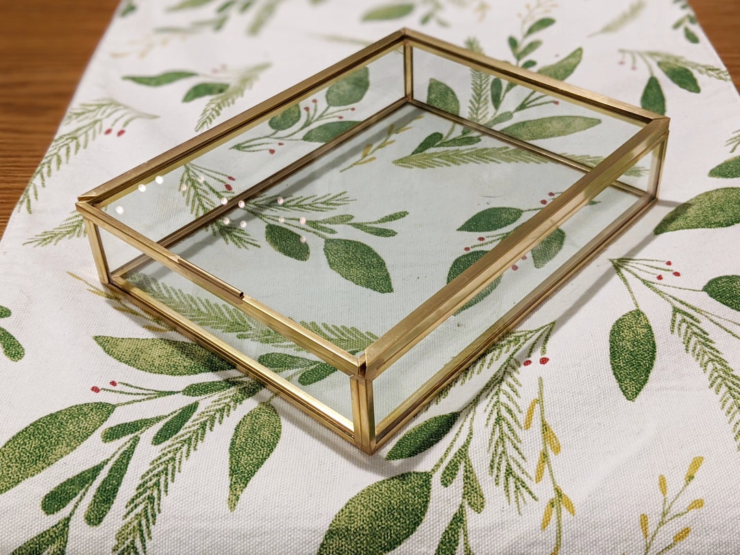 5x7 Brass & Glass Photo Print Box With Sliding Lid - Etsy