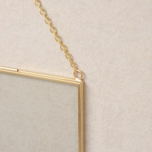 8x10" Brass & Glass Horizontal Hanging Photo Frame in Gold - Etsy