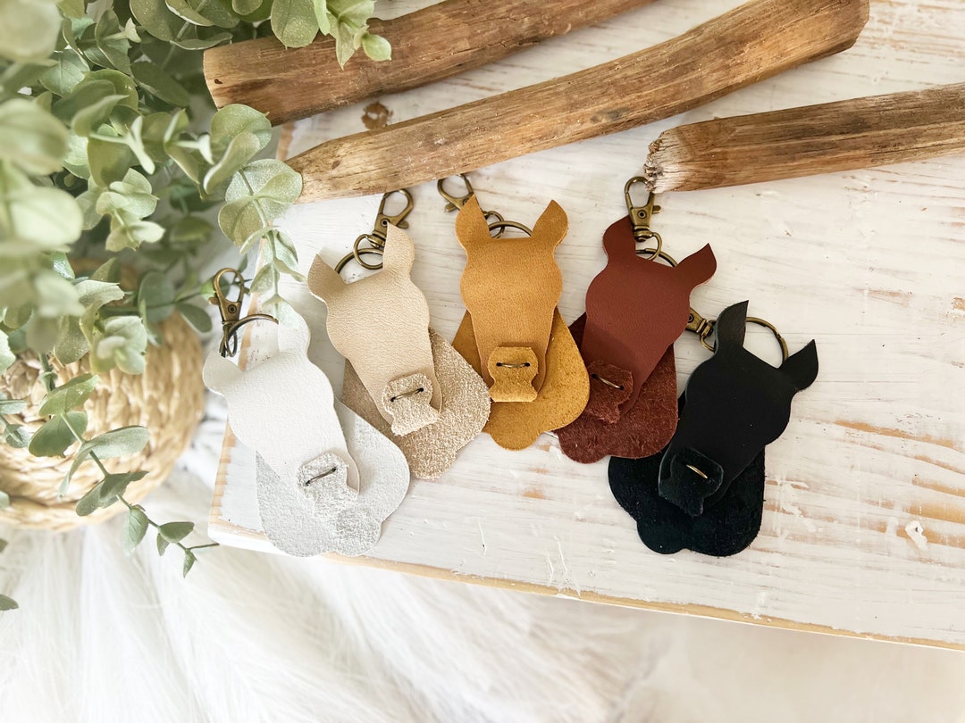 Horse Keychain, Leather Horse Keychain, Multiple Colors, Genuine ...