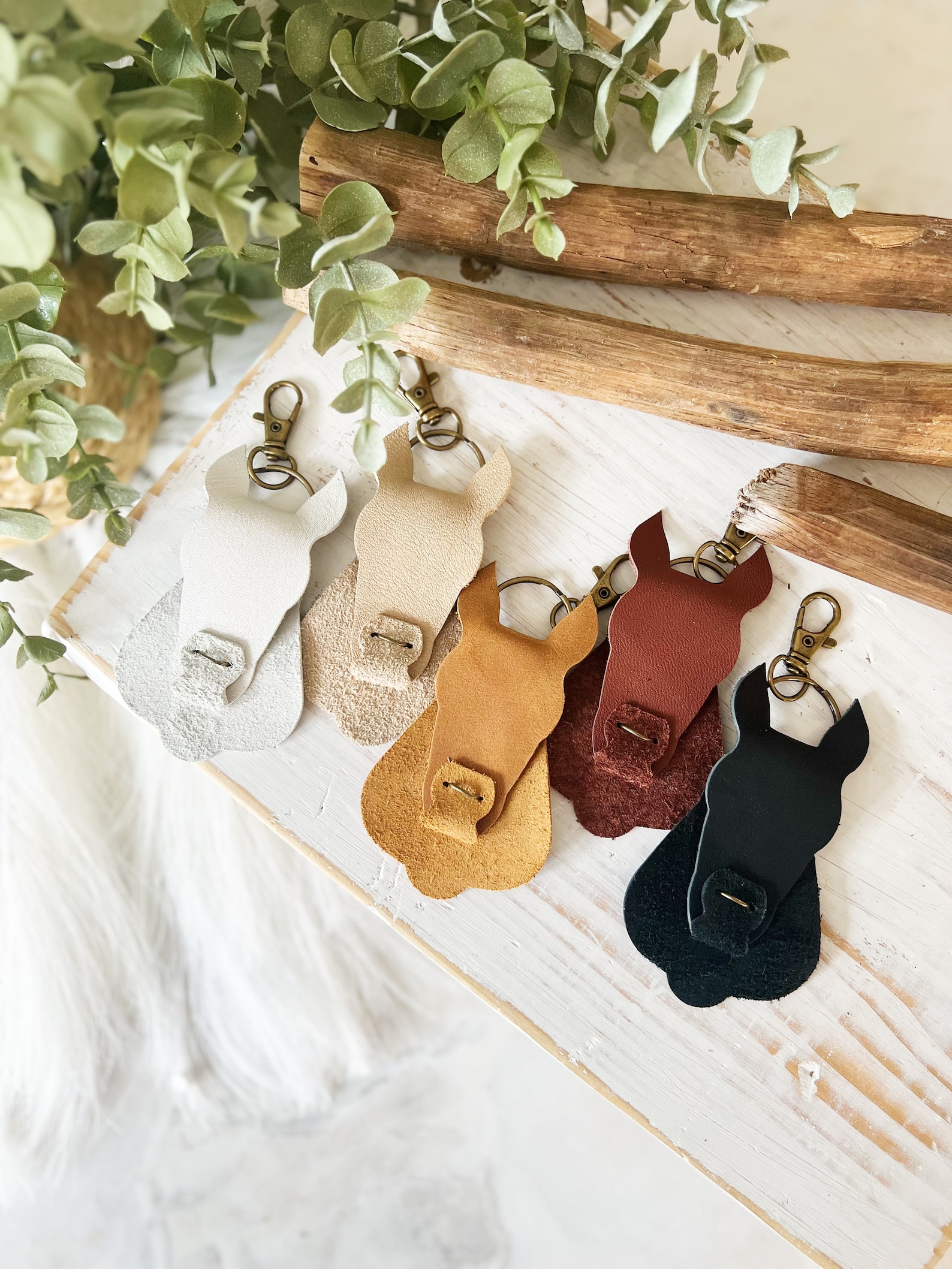 Horse Keychain Leather Horse Keychain Multiple Colors - Etsy