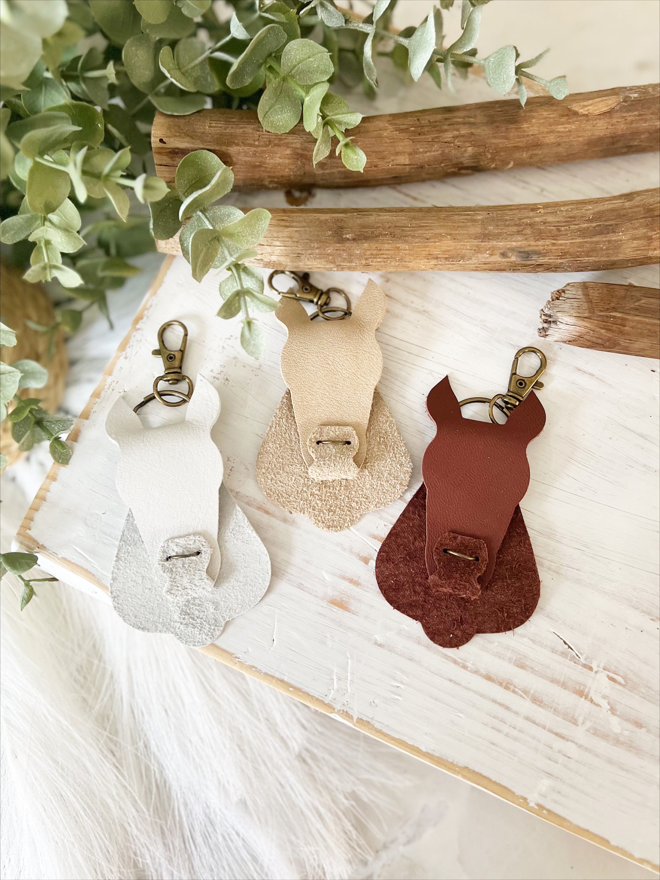 Horse Keychain Leather Horse Keychain Multiple Colors - Etsy