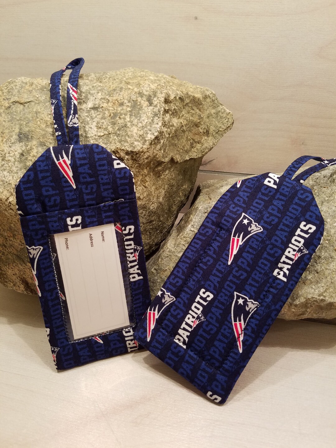 Luggage Tag New England Patriots: Handmade Cotton Travel Bag Tag - Etsy