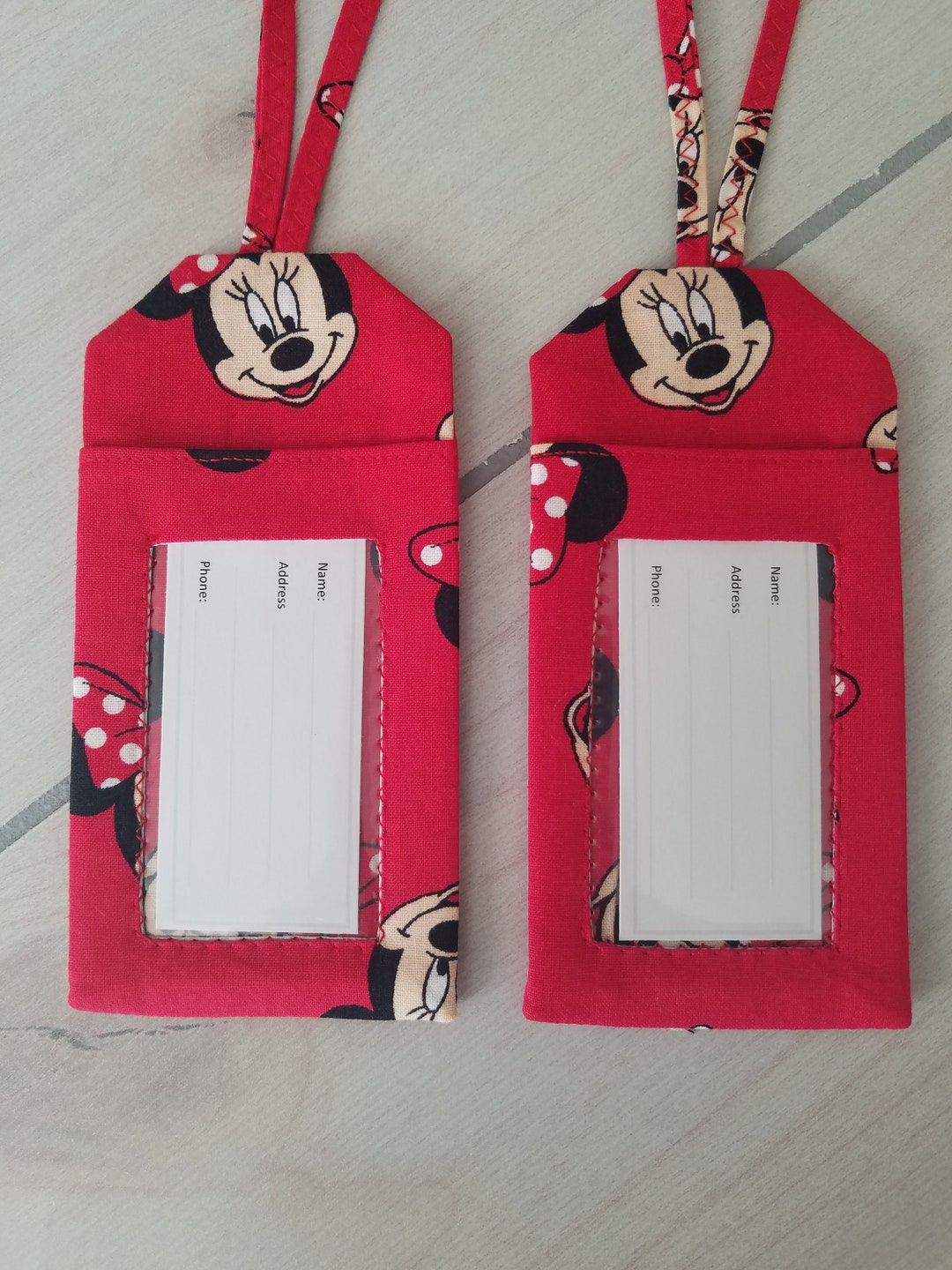 Luggage Tag - Red Disney's Minnie Mouse Print : Luggage Tag, Laptop Bag ...